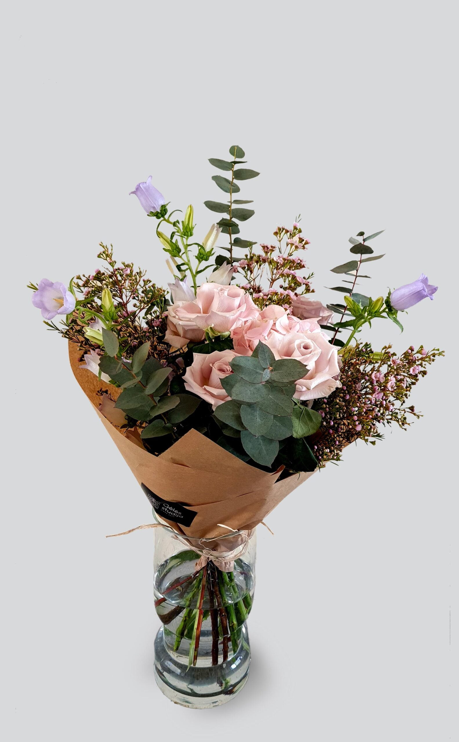 Gėlių puokštė mamai, mokytojai, draugei su hortenzijomis - Gėlės studija