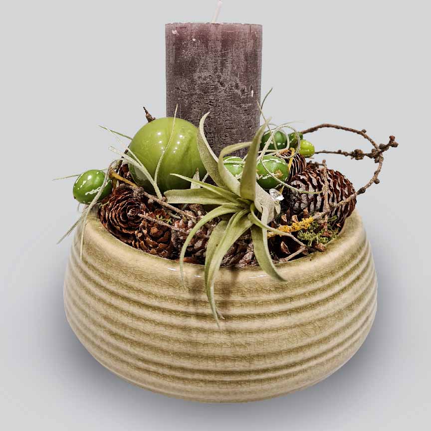 Dekoruota žvakė | Gėlės studija